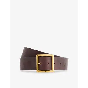 Visvim Square-buckle Leather Belt - Dk.brown