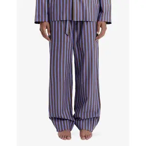 TEKLA Striped Cotton-poplin Pyjama Bottoms