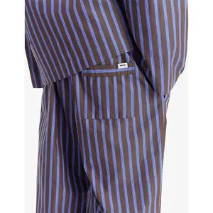 TEKLA Striped Cotton-poplin Pyjama Bottoms