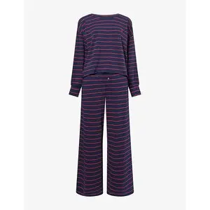 Polo Ralph Lauren Stripe Wide-leg Jersey Pyjama Set - Hunter Navy