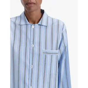TEKLA Striped Cotton-poplin Pyjama Shirt - Stave Stripes