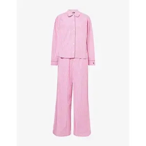 Polo Ralph Lauren Stripe Whip-stitch Cotton Pyjama Set - College Pink Stripe