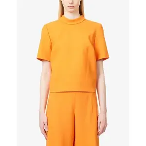 Carolina Herrera Cropped Wool-blend Top