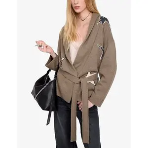 Zadig&Voltaire Alpa Star-pattern Wool And Cashmere Jacket - Latte