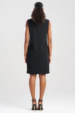 Natori Embellished Knit Crepe Shift Dress