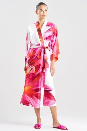 Natori Palau Printed Charmeuse Robe