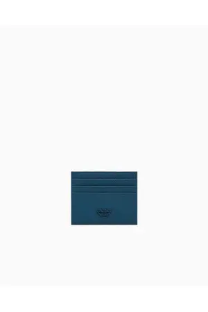 Emporio Armani Asv Regenerated Saffiano Card Holder - Blue