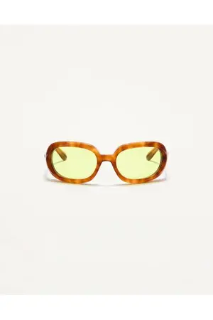 Valentino Garavani Oval Wrap-around Acetate Eyewear - Green