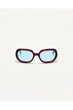Valentino Garavani Oval Wrap-around Acetate Eyewear - Blue