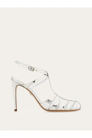 FERRAGAMO Cage Stiletto Sandal - Silver