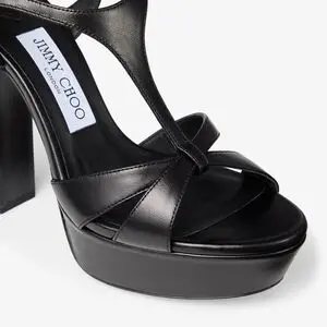 JIMMY CHOO Kesia 120 Leather Sandals - Black