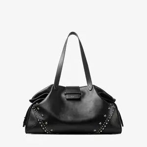 JIMMY CHOO Bar Holdall Large Tote Bag With Textured Stars - Black