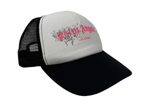 Palm Angels Rhinestone Las Vegas Trucker Cap - Black/white/pink