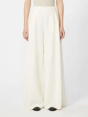 Max Mara Wide-fit Wool Trousers - Silk