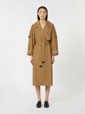 Max Mara Oversized Water-repellent Twill Trench Coat - Brown