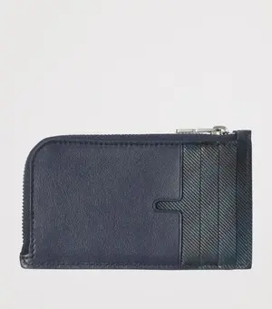 Burberry Leather Ekd Zipped Card Holder