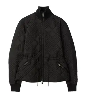 Burberry Micro-stitch Wakerley Quilted Jacket - Black