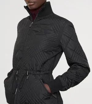 Burberry Micro-stitch Wakerley Quilted Jacket - Black