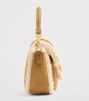 Valentino Garavani Suede Shoulder Bag With Gold-tone Hardware
