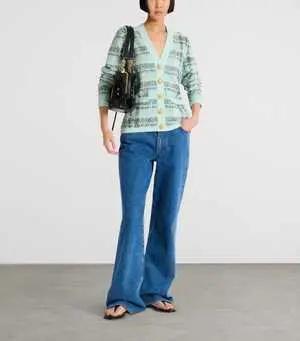 Balmain Tweed Sequin Cardigan