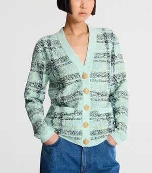 Balmain Tweed Sequin Cardigan