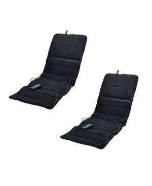 PURSONIC Full-body Massage Mat With Heat 2 Pack Â Multi-zone Vibration Relief For Back - Black