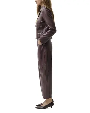 PISTOLA Eli High-rise Faux Leather Crop Jeans