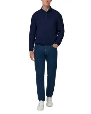 Boggi Milano Half-zip Cashmere Wool Sweater - Navy Blue