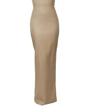 JLUXLABEL Ace Pu Leather Maxi Skirt - Beige
