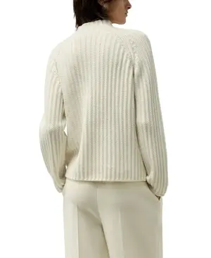 Lilysilk Pointelle Mock Neck Sweater