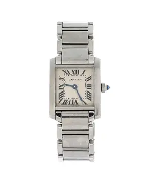 CARTIER Tank Francaise Quartz Watch In Stainless Steel 25mm - Dial Color: Natural