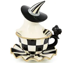 MACKENZIE-CHILDS As Is Halloween Ghost Teacup Figurine