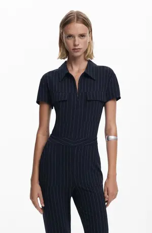Desigual Pinstriped Bootcut Jumpsuit