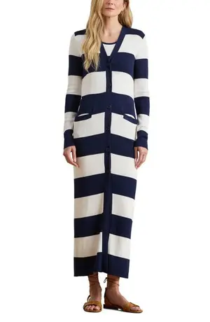 Women's Longline Striped Cardigans