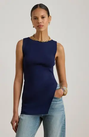 Ralph Lauren Asymmetric Side Slit Tank Top