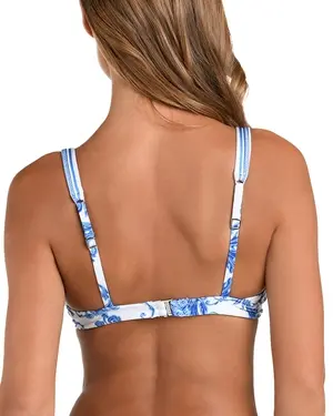 L'Agence Lexie Baroque Bikini Top - Blue