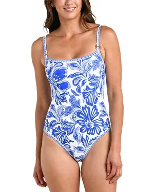 La Blanca Botanical Brocade One Piece Swimsuit