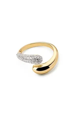 ANA LUISA Toby Cubic Zirconia Pavé Bypass Ring