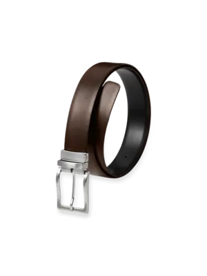 PAUL FREDRICK Evan Reversible Belt - Black/brown