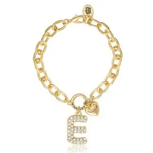 Juicy Couture Pavé Initial Charm Bracelet - Letter E