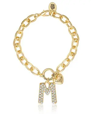 Juicy Couture Pavé Initial Charm Bracelet - Letter M