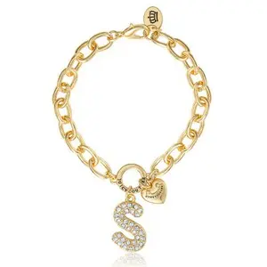 Juicy Couture Pavé Initial Charm Bracelet - Letter S