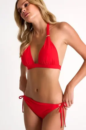 Shan Halter Triangle Bikini Top - Red