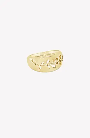 RIZEN JEWELRY Olive Branch Ring - 18k Gold Plated
