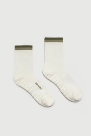 FRAISE Striped Quarter Crew Grip Socks - Cypress