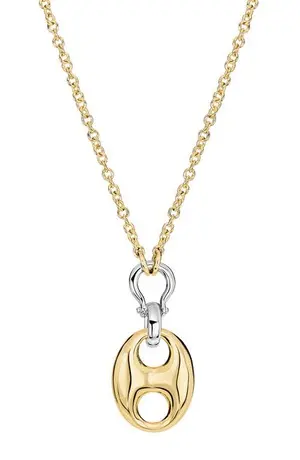 ATHRA LUXE Horsebit Sculpted Pendant Necklace - Silver