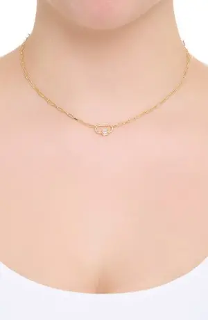 ATHRA LUXE Baguette Rope Link Pendant Necklace