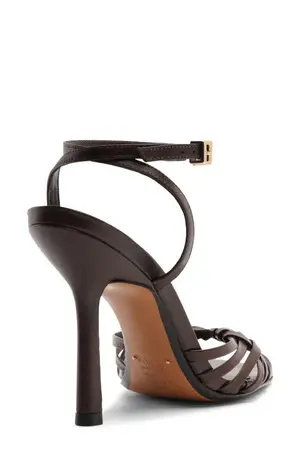 Schutz Tara Ankle Strap Sandal - Chestnut Brown