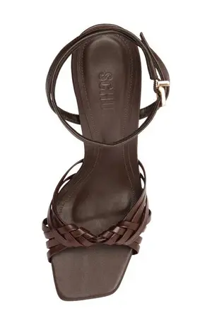 Schutz Tara Ankle Strap Sandal - Chestnut Brown