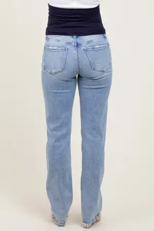 PINKBLUSH Distressed Ripped Knee Maternity Jeans